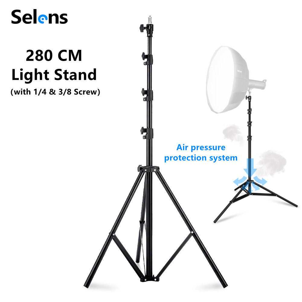 Selens 280cm Light Stand Tripod Air Cushion Protection Stand For Studio ...