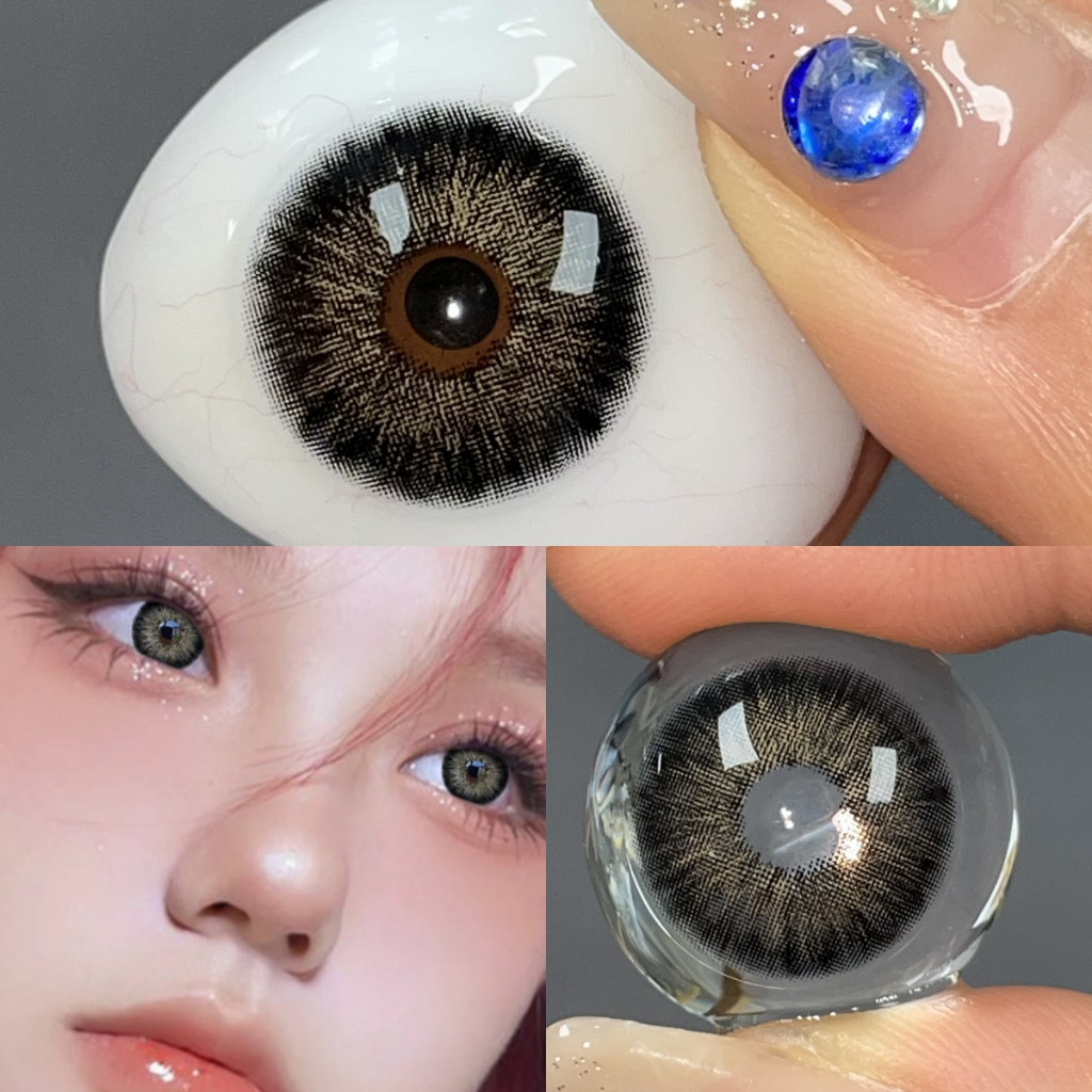 Sweet bubbles Contact Lense Gray Brown Contact Lens 2 PCS 14.2mm with ...