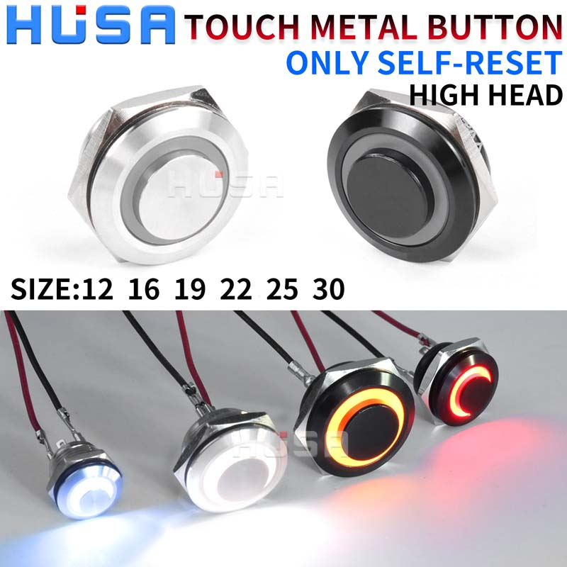 12mm 1NO High head Short Stroke Mini Waterproof Metal Push Button ...
