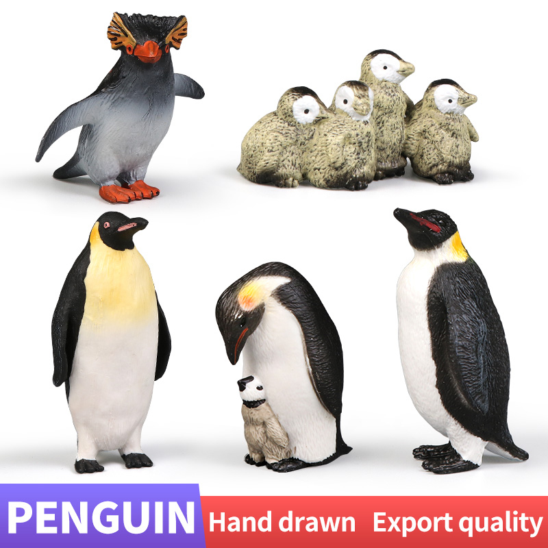 Sea Life South Pole Animals Penguin Cub Set Model Action Figures PVC ...