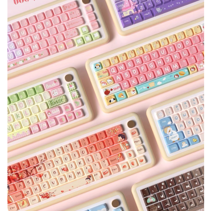 Lychee Gaming PBT purple Pink blue Cute Animals Strawberry milk Bunny ...