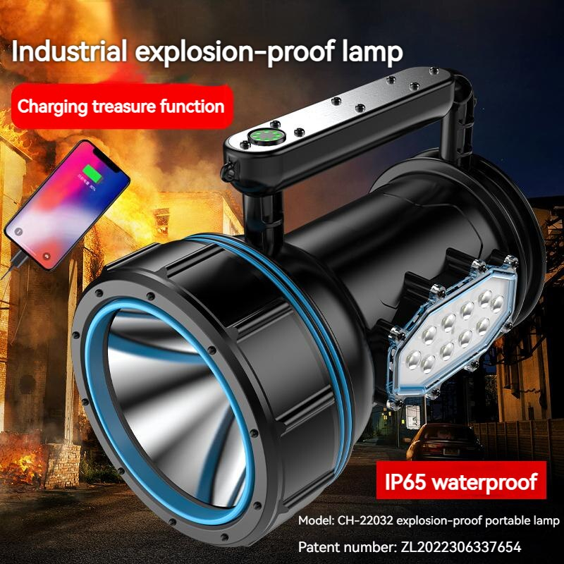 Explosion-proof lighting LED Flashlight Rechargeable Searchlight long ...