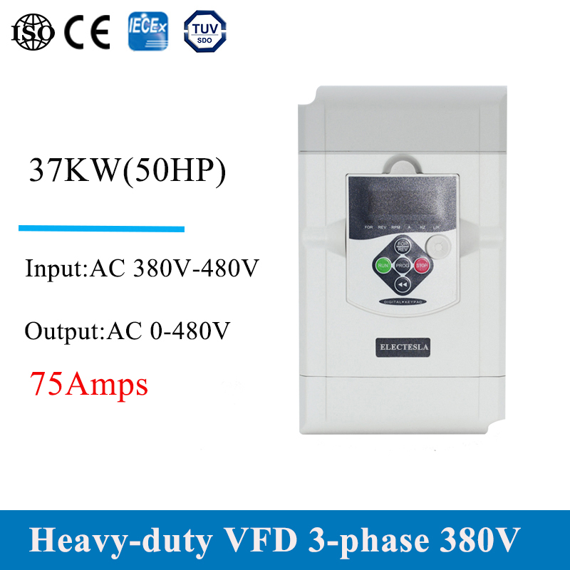 3-Phase 37KW heavy-duty VFD Inverter 380V heavy-load asynchronous motor speed controller 50hp ...