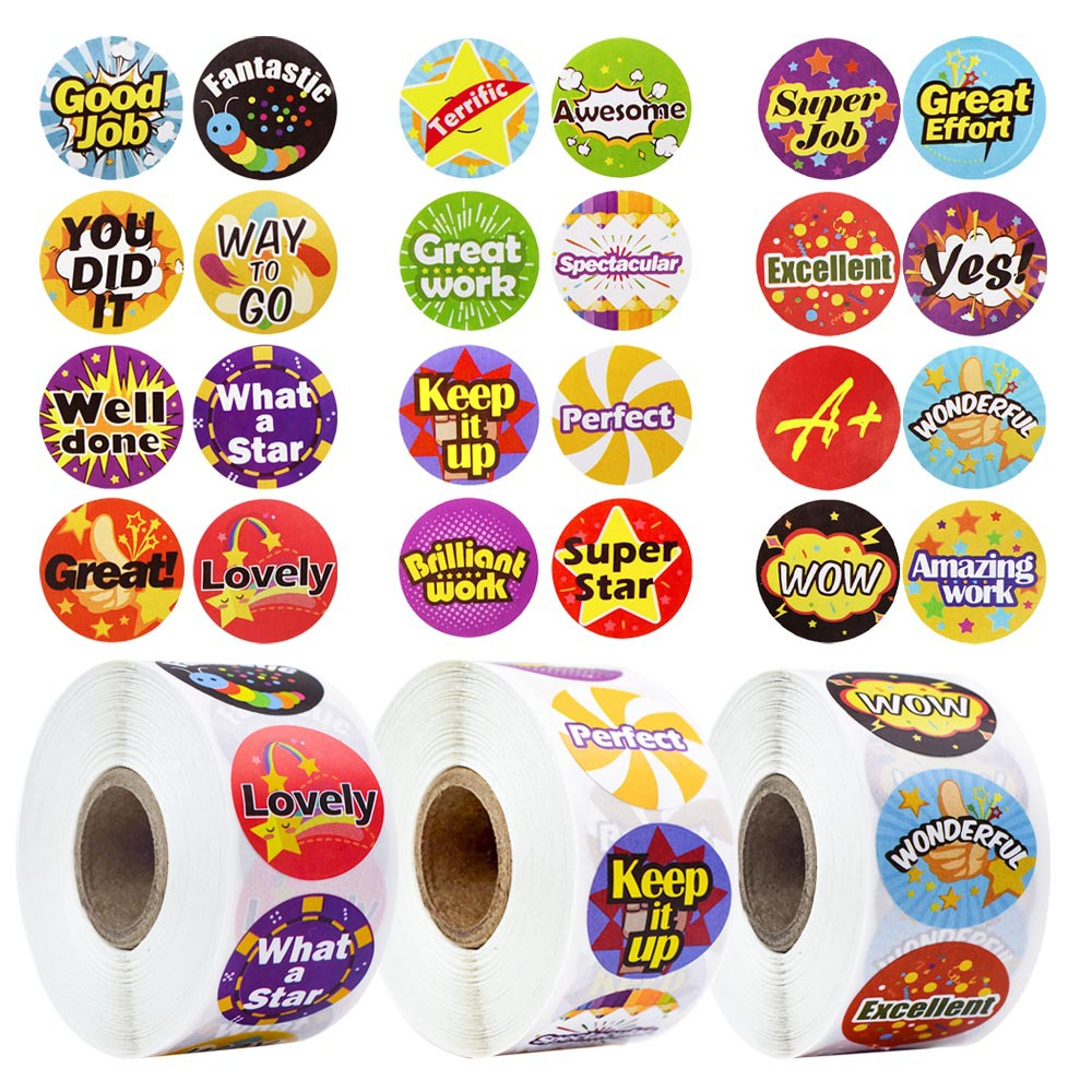 500pcs Reward Stickers Encouragement Sticker Roll for Kids Cute ...