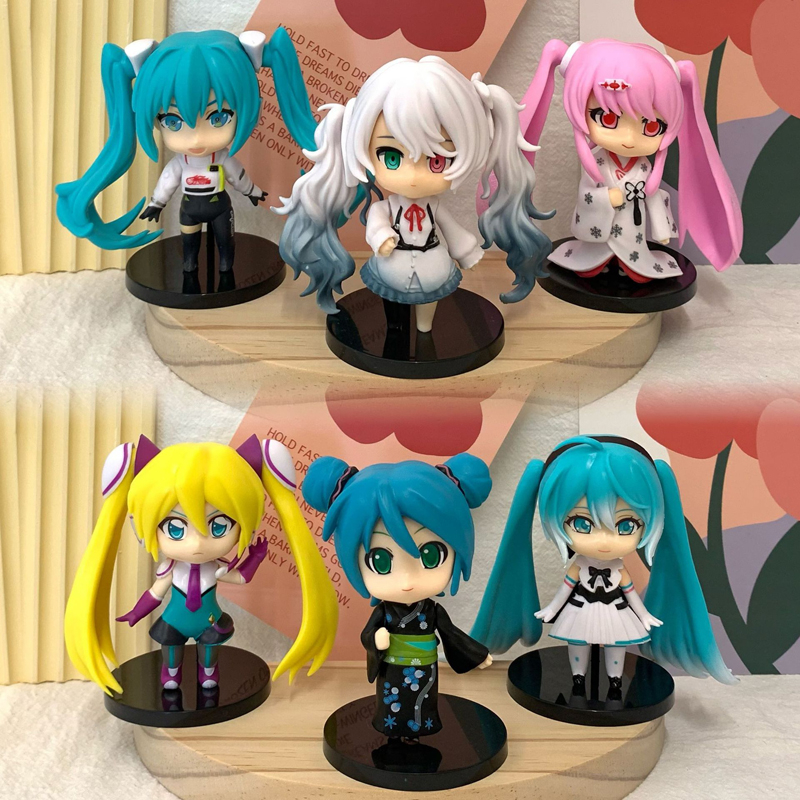 6Pcs/Set 9-10cm Virtual Singer idol Hatsune Miku Figure Ievan Polkka ...