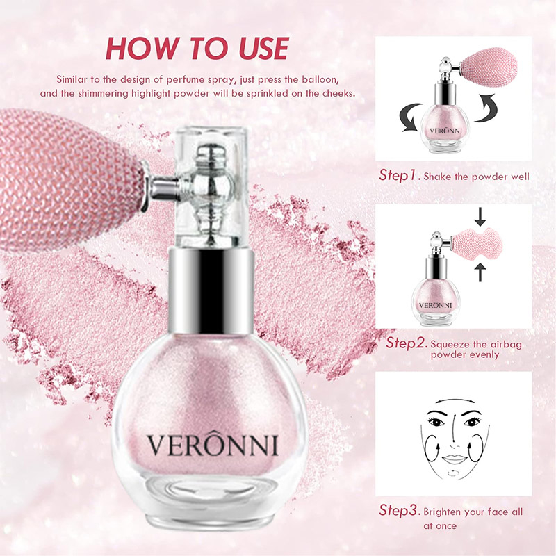 Highlighter Powder Spray High Gloss Brightening Glitter Powder Spray ...