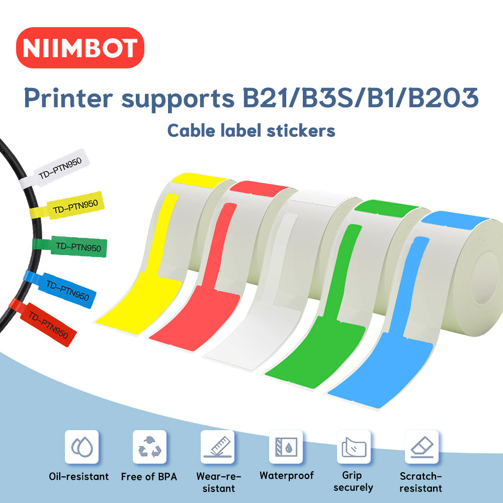 NIIMBOT B21 B1 B203 B3S Wire and Cable Label Paper Communication ...