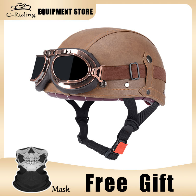 Harley Classic Helmet Half Face Male Female Fashion German Style ...