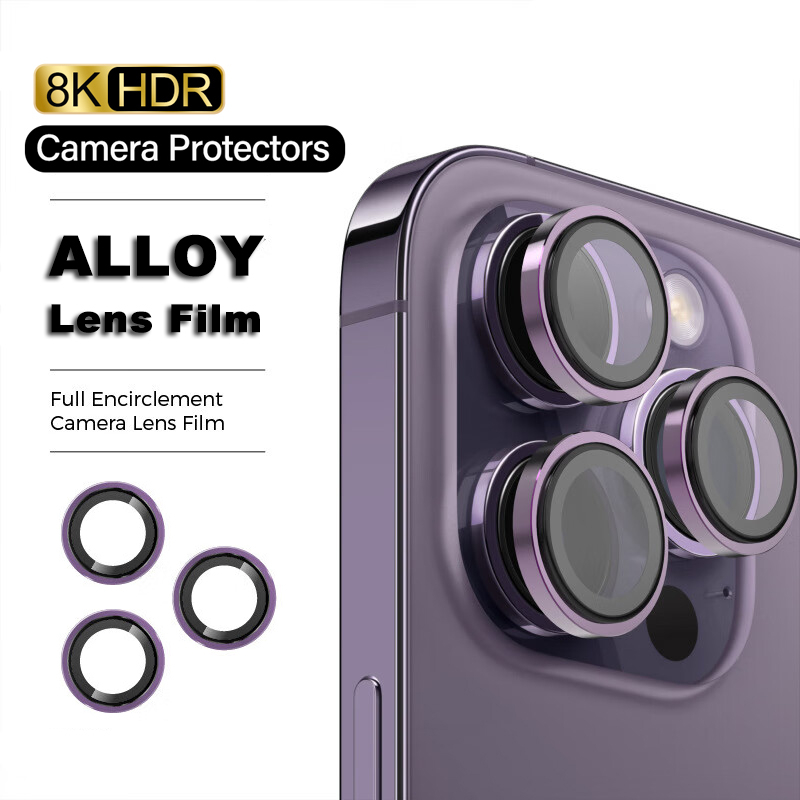 Camera Protector For iPhone 11 12 13 14 15 16 Pro Max Metal Ring Camera ...