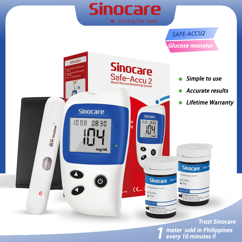 Sinocare Safe-Accu2 Blood Glucose Monitor Set Blood Glucose Meter ...