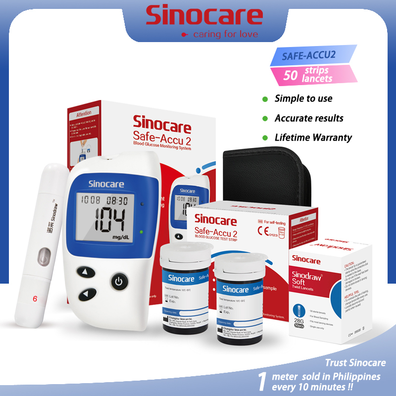 Sinocare Safe-Accu2 Blood Glucose Monitor Set Blood Glucose Meter ...