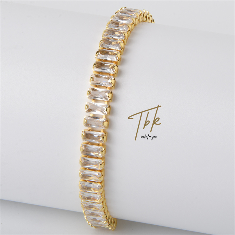 TBK 18K Gold Cubic Zirconia Adjustable Bracelet For Women Accessories ...