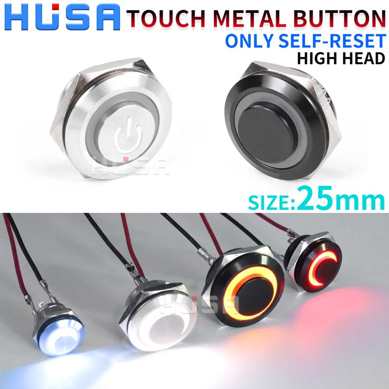 25mm 1NO High head Short Stroke Mini Waterproof Metal Push Button ...