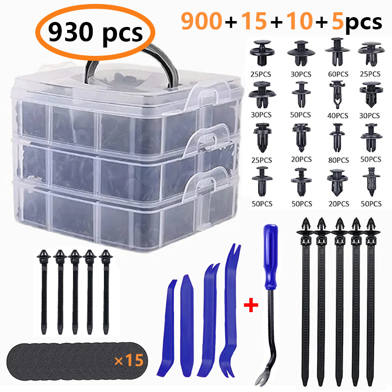 900pcs Car Rivet Bumper Clip Fastener Expansion Screw Clip Plastic ...