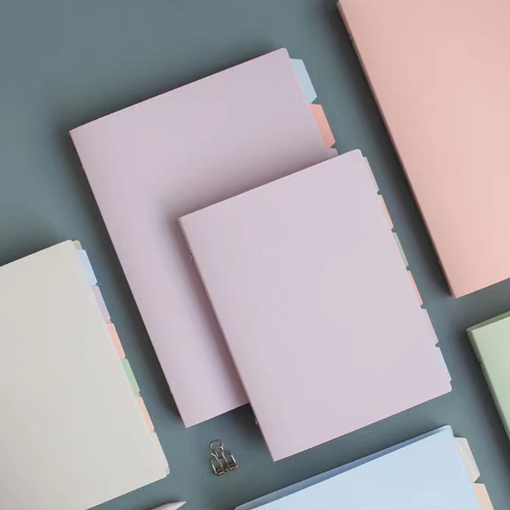A5/B5 Soft Pastel Color Binder Notebook Refillable with Refills With ...