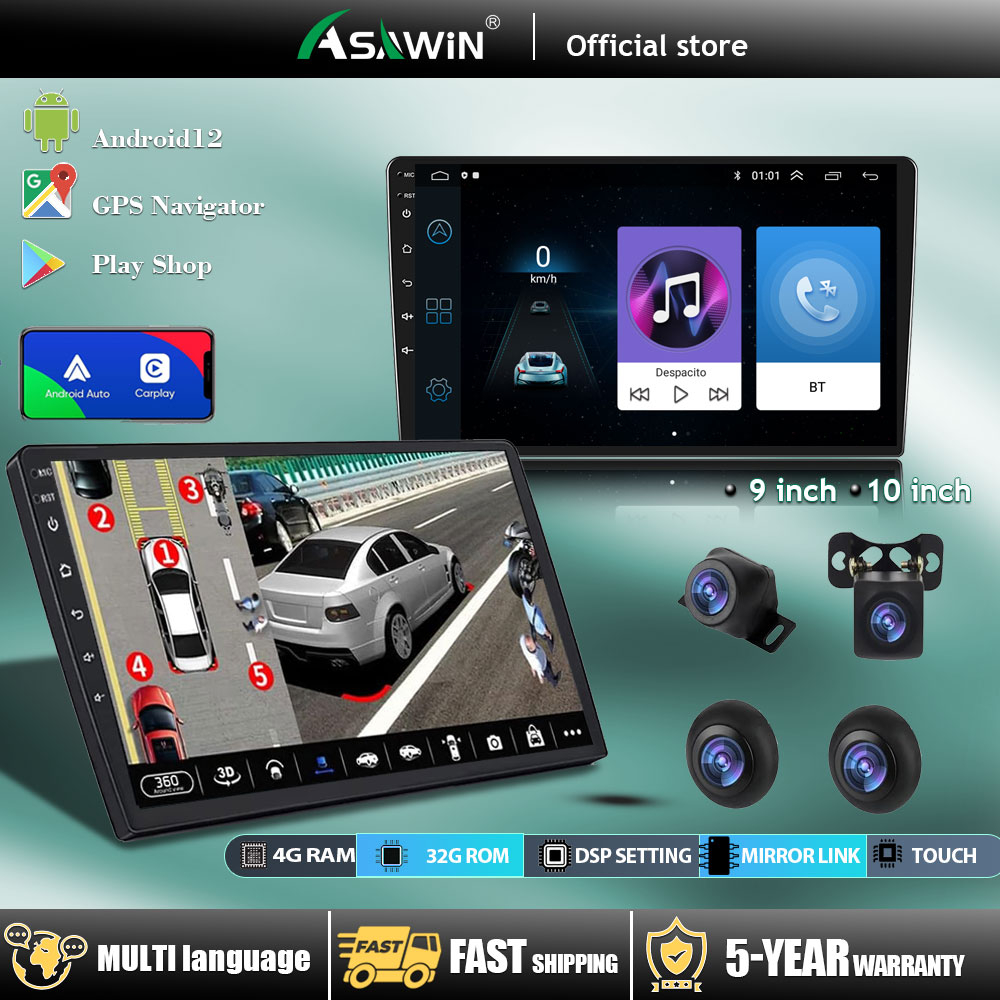 Car Radio Android Player with 360 Camera 4 Core 4G+32G DSP Car System ...