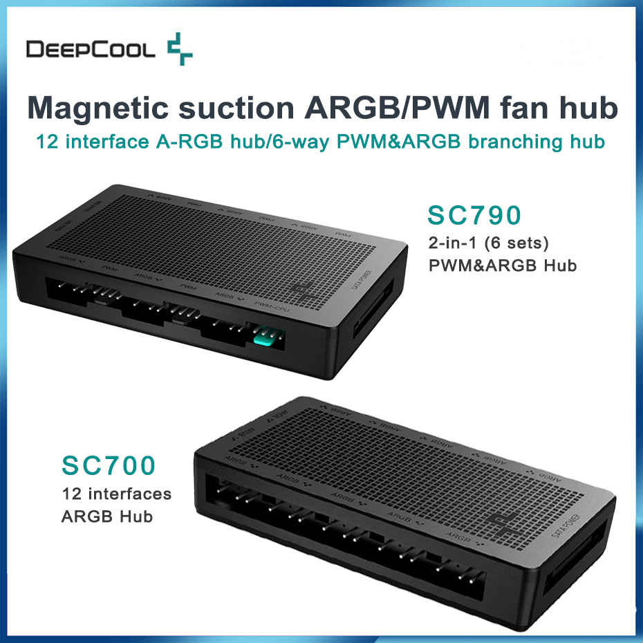 DEEPCOOL SC700/SC790 ARGB Hub 2in1 PWM & ARGB Multi Way Hub Adapter Magnet Adsorption | Shopee ...