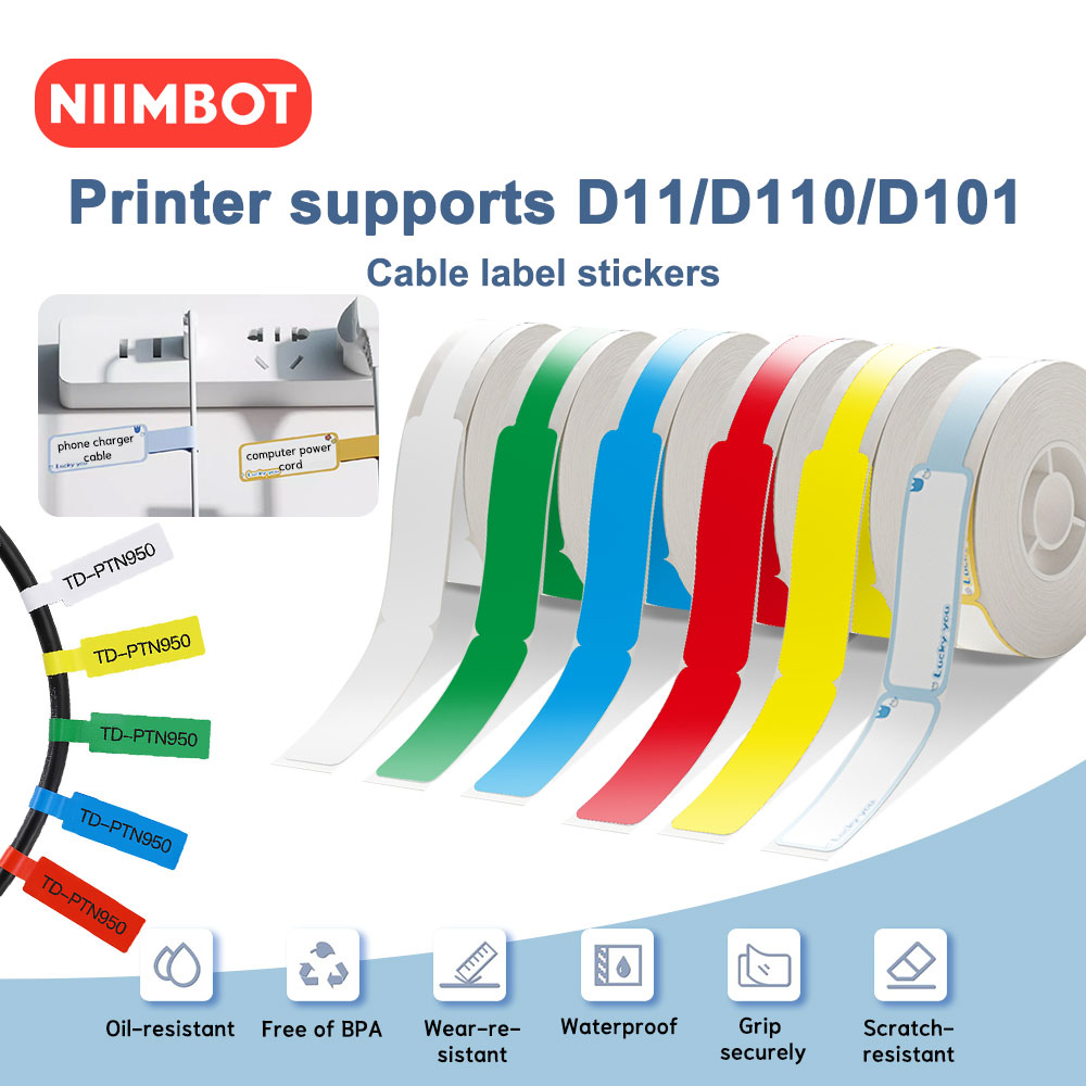 NIIMBOT D11/D110/D101 Label Printer with P-type Label Paper Cable Printing Sticker for ...