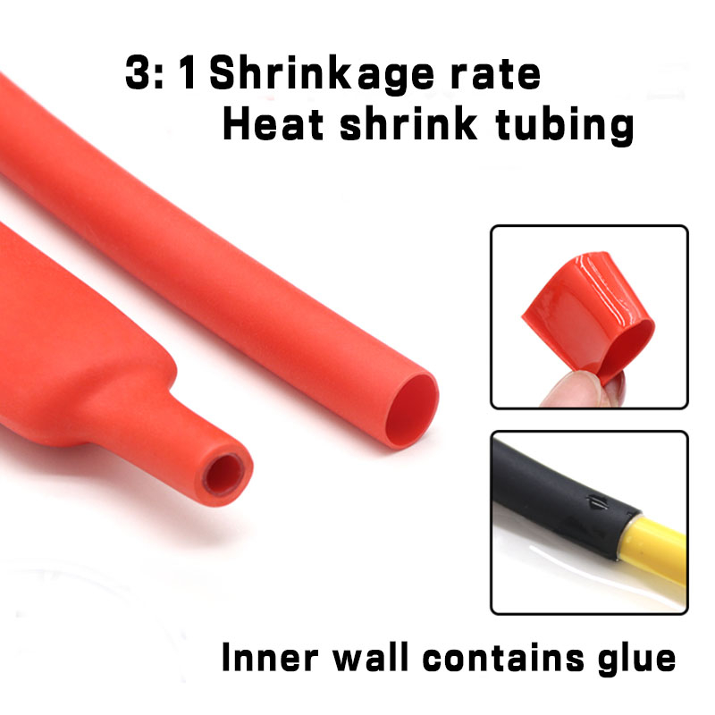 Red 3:1 high shrinkage heat shrink tube with adhesive on the inner wall ...