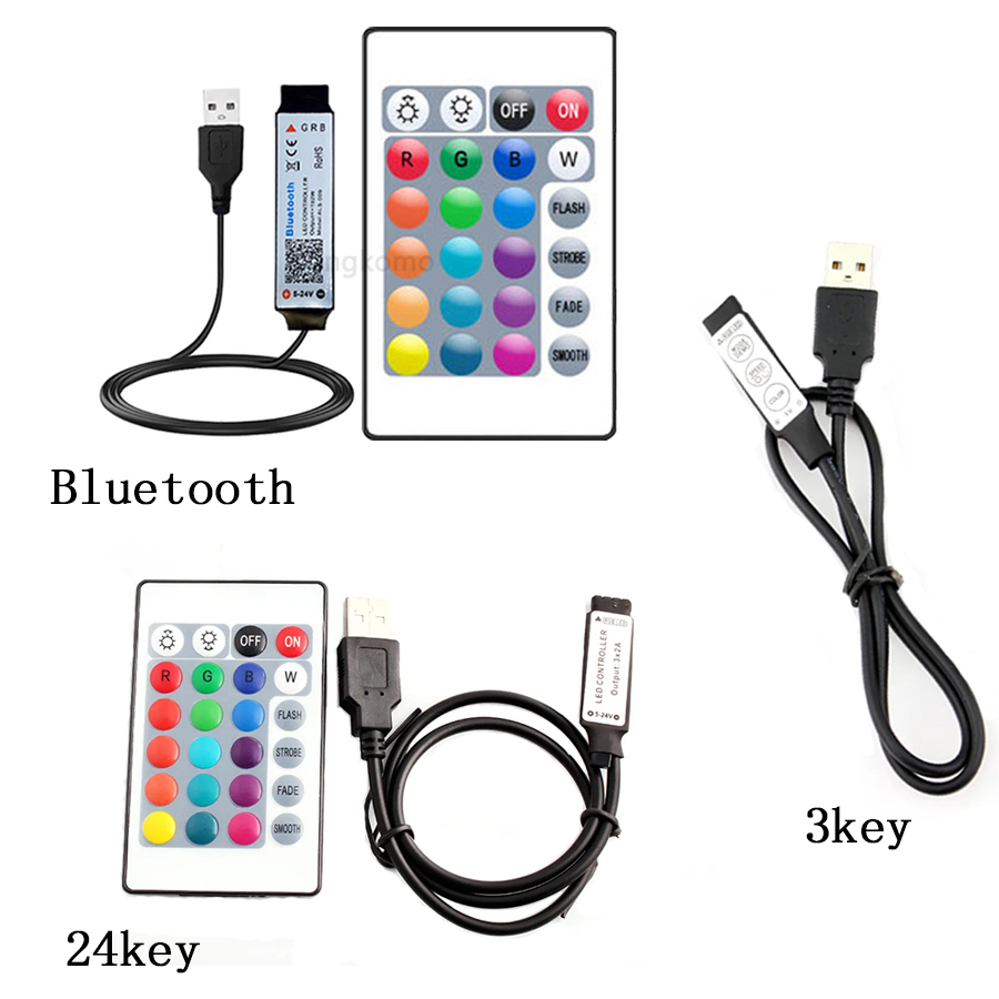 SMD 2835 5050 RGB Light strip remoter controller 5V 24key 3keys IR led ...