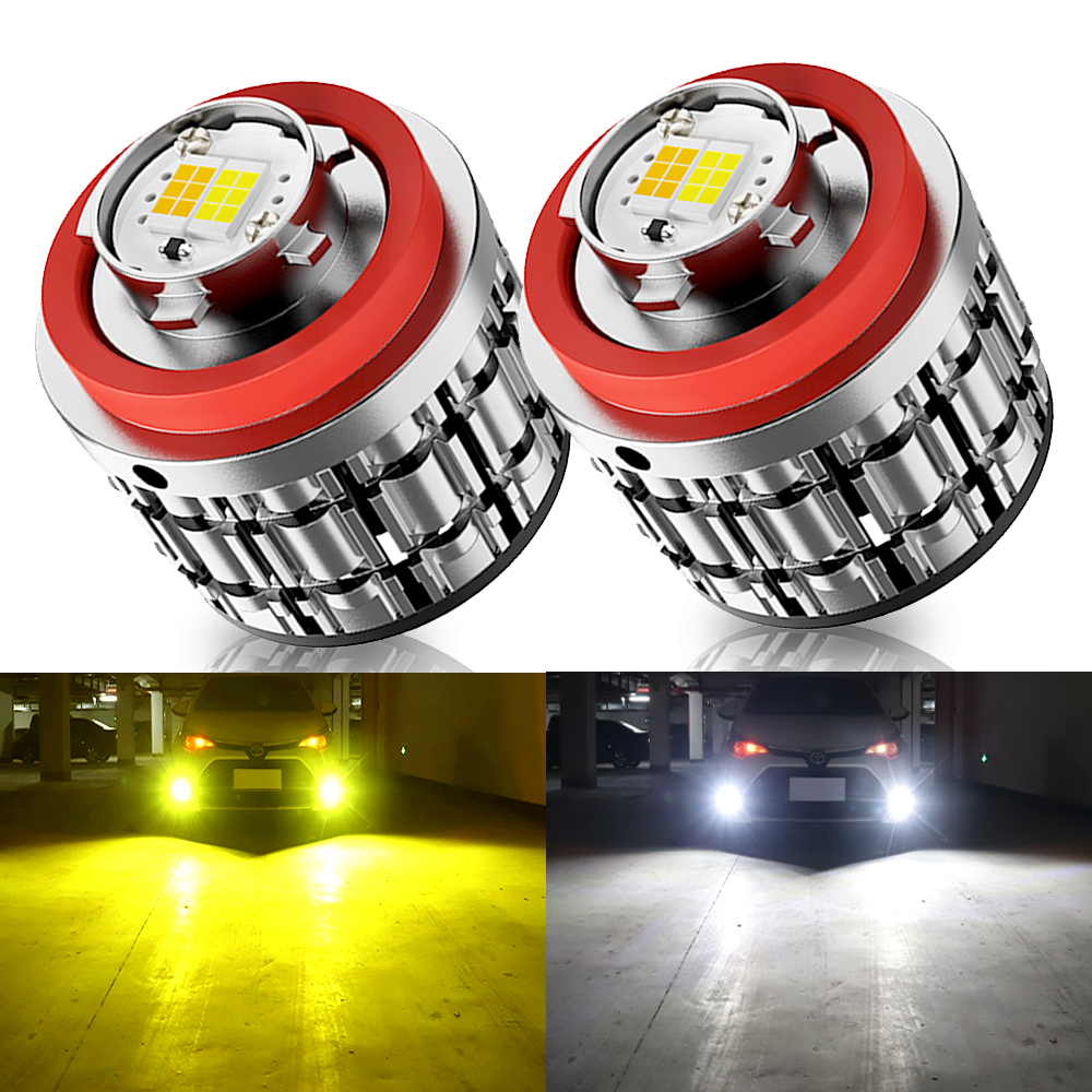 TUFFOO 2 PCS Dual Color Golden Yellow White 80W 20000LM L1B Car Led Fog Light For TOYOTA ...