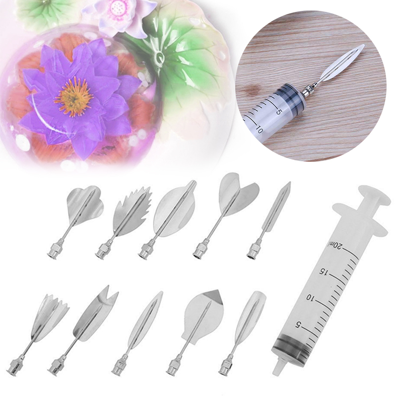 New 11pcs/Set 3D Cake Syringe Decor Tools Gracilaria Gelatin Jelly Art ...