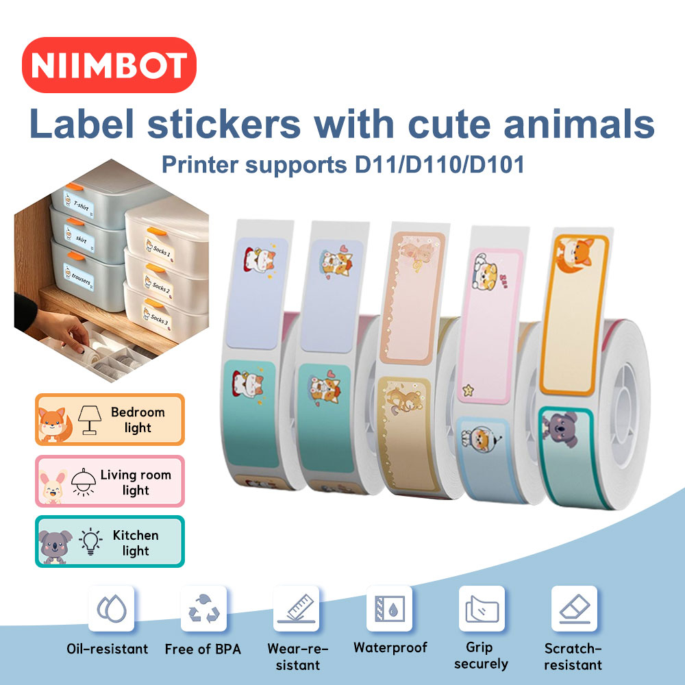 NIIMBOT D11 D110 D101Refill Thermal Label Sticker Paper Roll for ...