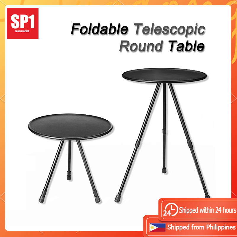 Outdoor aluminum alloy folding small round table portable adjustable ...
