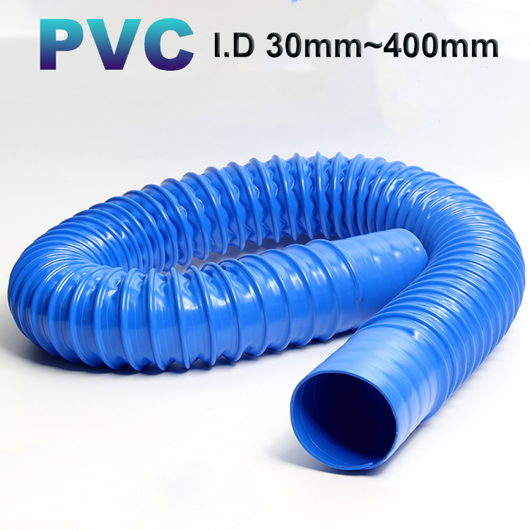 PVC Bellows Blue Dust Pipe Rubber Expansion Hose I.D 30mm~400mm Dust ...