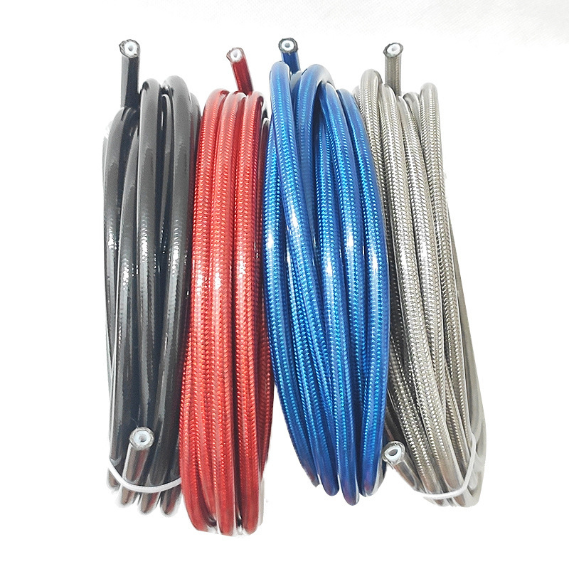 Motorcycle AN3 PTFE Braided Stainless Steel Nylon Brake Line Hose Fluid ...