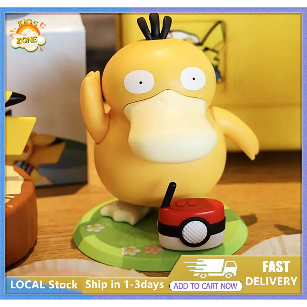 KIDS ZONE Dancing Pokemon Psyduck Music Box Mini Hand Crank Laser ...