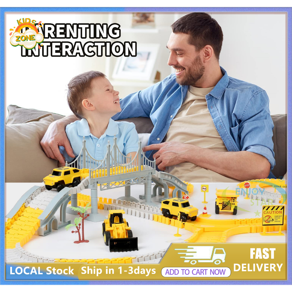 KIDS ZONE Train Toy with Railway Electric Track Cars Toys 3D Assembled ...