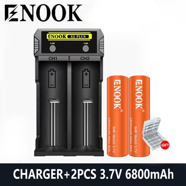 Enook Orange 18650 6800mAh 45A 3.7v Rechargeable battery lithium ion ...