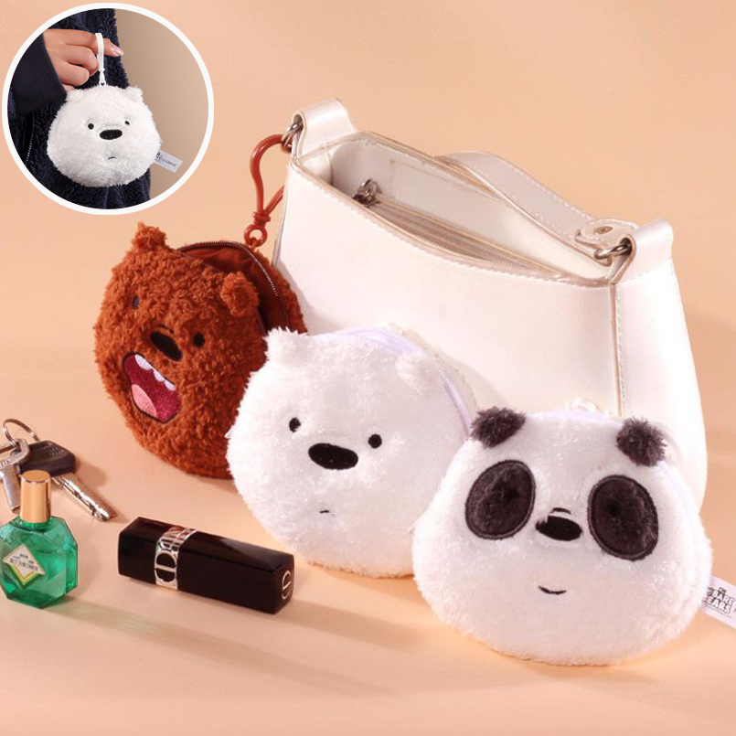 We bare bears plush Coin purse Backpack pendant Bear lipstick bag ...