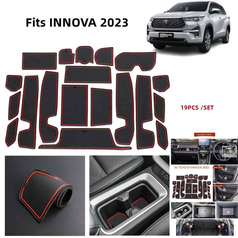 Anti-Slip Rubber Mats for Toyota Innova Zenix AG10 Car Door Slot Mat ...