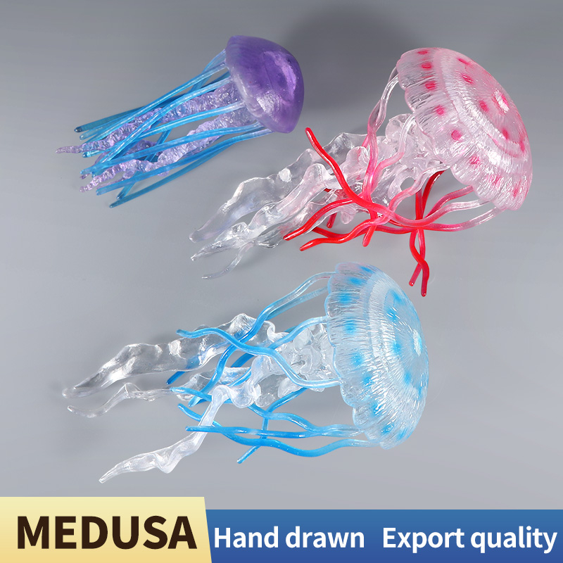 Ocean Animals Model Jellyfish Action Figures Aquarium PVC Miniature Sea ...