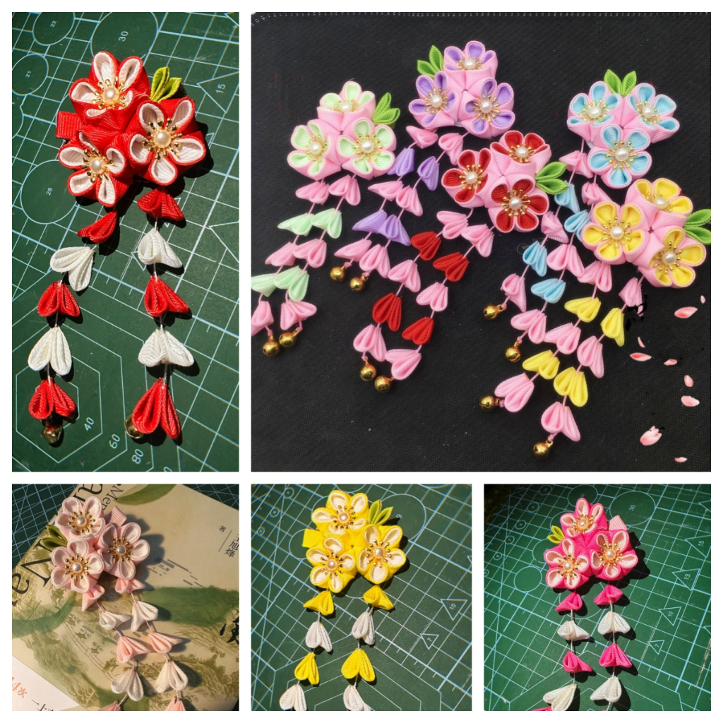 Hi-Kid Japanese Style Pure Handmade Flower Tassel Hairpin Hanfu Hair ...
