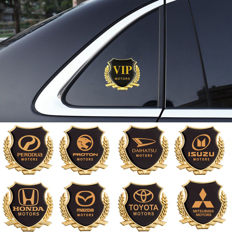 1/2 Pieces large size Car Metal Car Sticker 3D Stereo Side Mark Body ...
