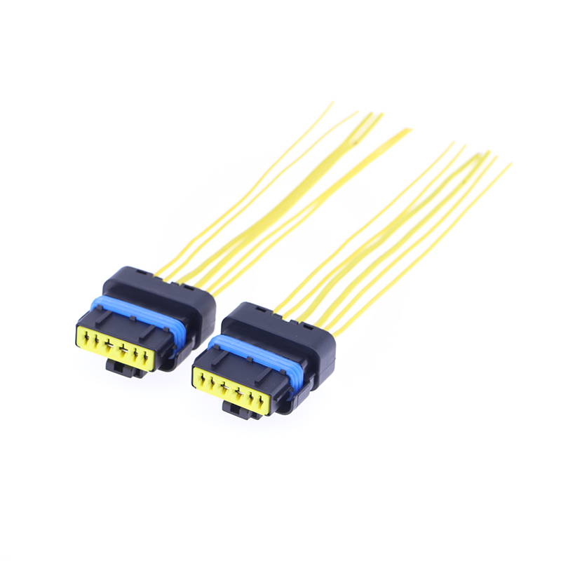 2Pcs Car Socket Connector Wire Harness Female 6 Pin Way For Peugeot ...