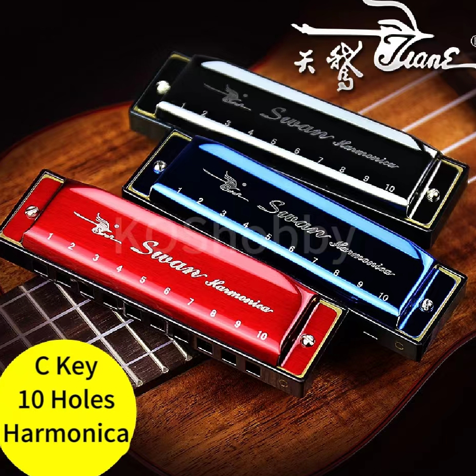 Harmonica 10 Holes 20 Tones Blues Jazz Rock Folk Chromatic Harmoni ...