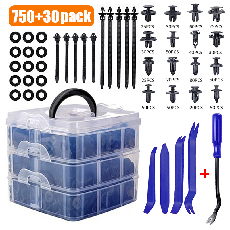 900pcs Car Rivet Bumper Clip Fastener Expansion Screw Clip Plastic ...