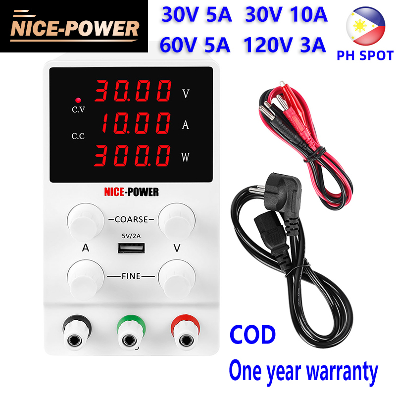 NICE-POWER DC Power Supply Adjustable 30V 10A Usb 4-Digit Display Lab ...