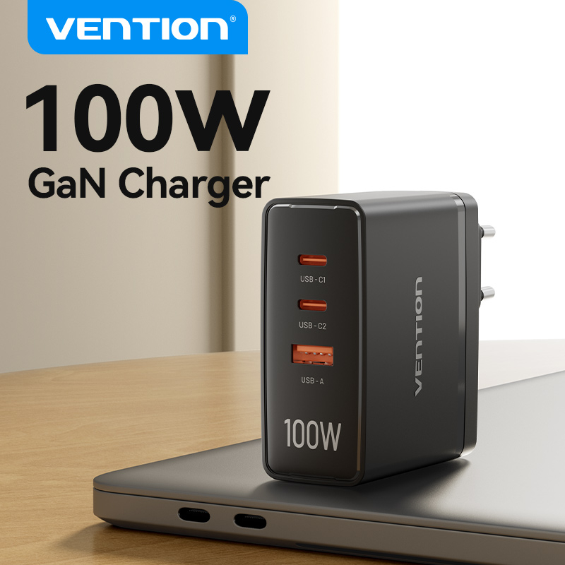 Vention 100W 3 Ports GaN Charger Type C Quick Charger QC 4.0+ For ...