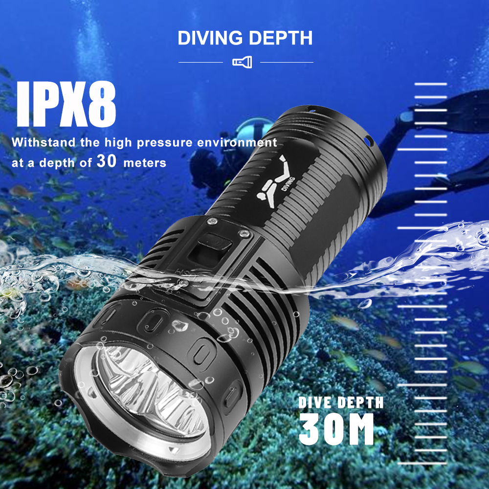 High Power 5 LED Diving Flashlight Waterproof original ipx8 waterproof ...
