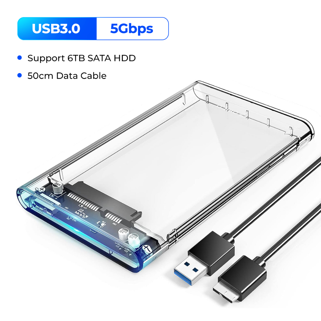 ORICO hdd Enclosure 2.5 SATA to USB 3.0 Type C Transparent External ...