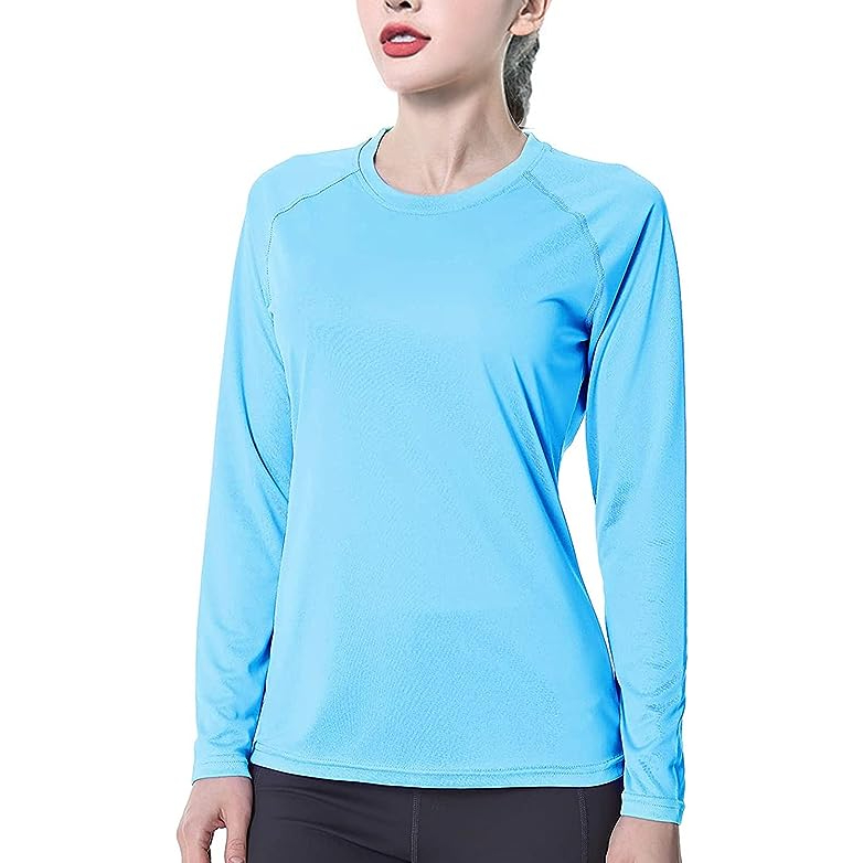 Women's UPF50+ Long Sleeve UV Sun Protection Shirts Quick Dry Rash Guard Swim Outdoor T-Shirt ...