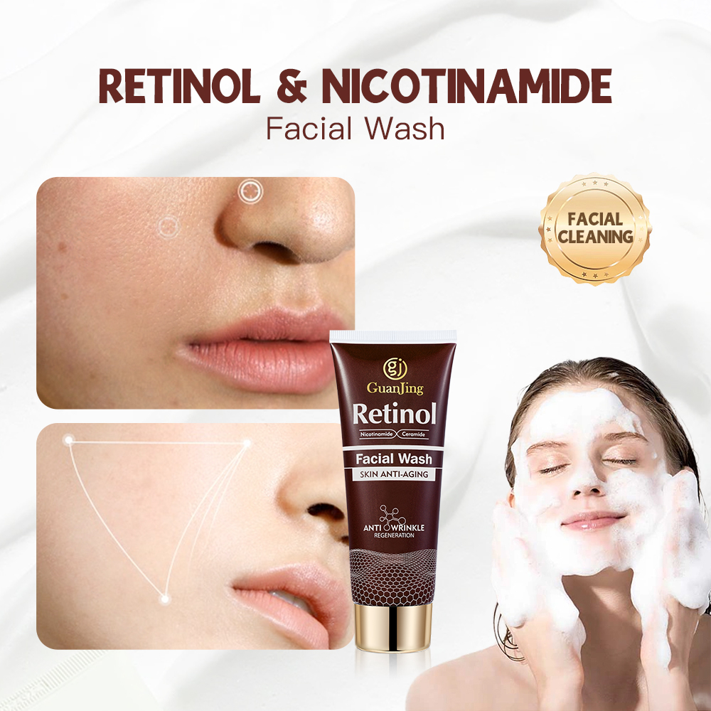 【BUY 1 GET 1 FREE】GuanJing retinol facial wash nicotinamide face ...