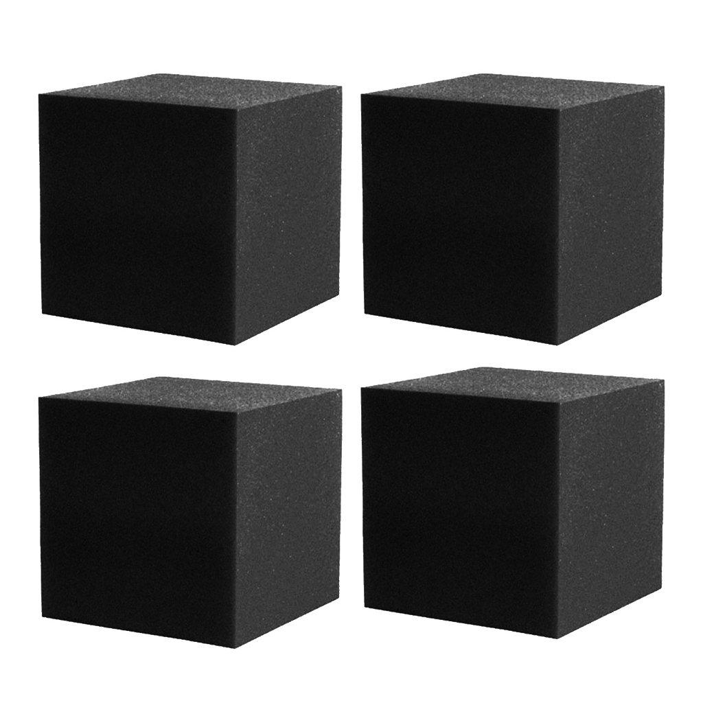 BEIYIN 4 Pack Large Block Foam Cube Corner Bass Traps 12" X 12" X 12"IN ...