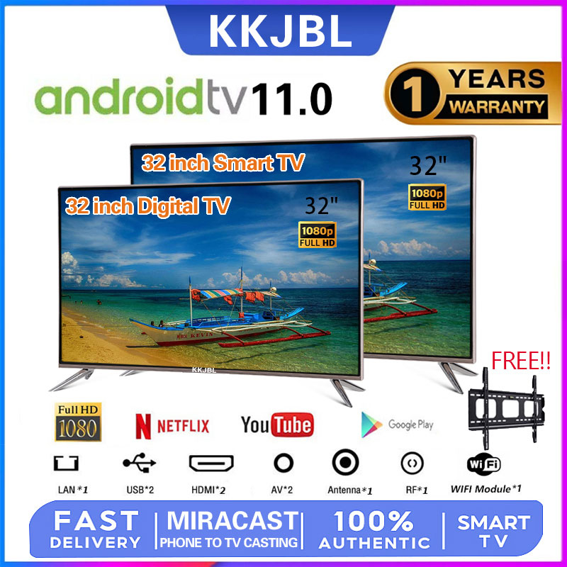 KKJBL 32 inch Smart Android TV/32 inch Digital TV HD LED TV with VGA ...