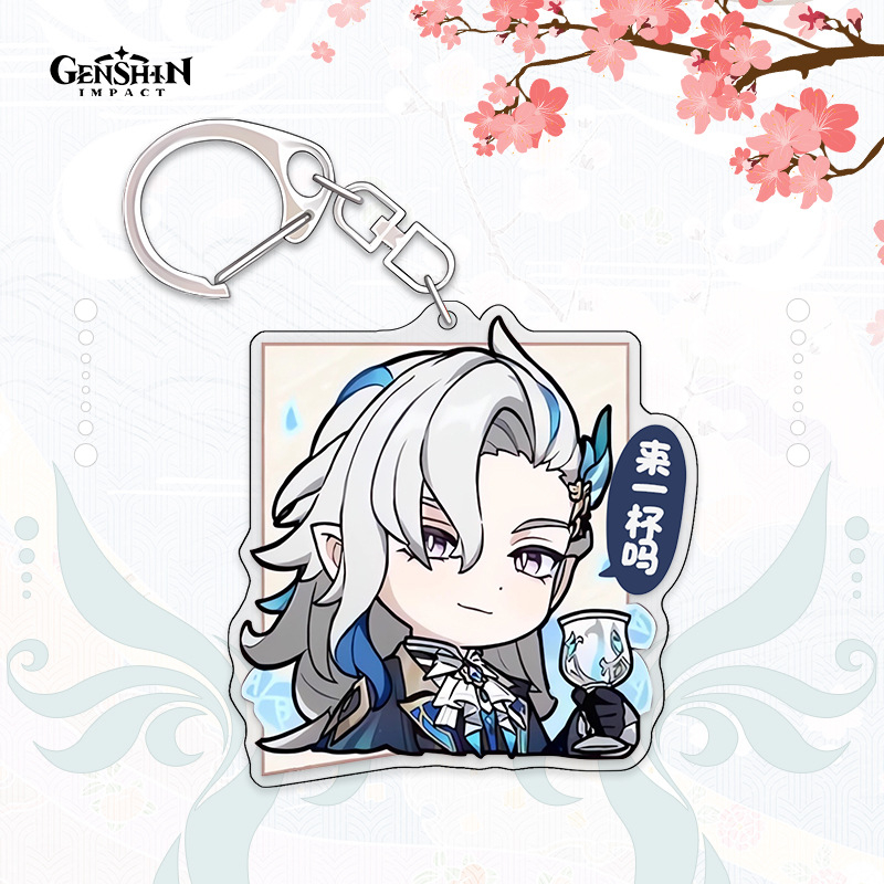 Furina Genshin impact keychain Navia Wriothesley Neuvillette acrylic ...